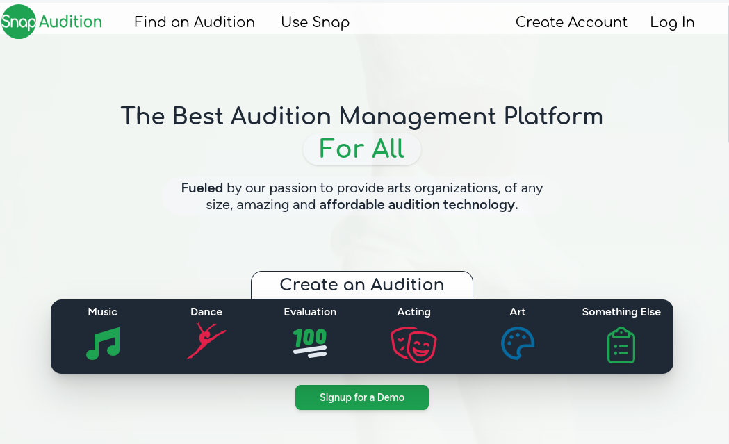 Snap Audition - The Best Audition Management Platform, For All